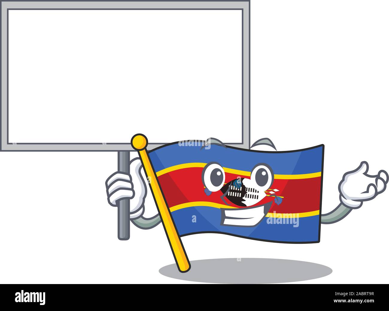 Smiling flag swaziland cute cartoon style Bring board Stock Vector ...