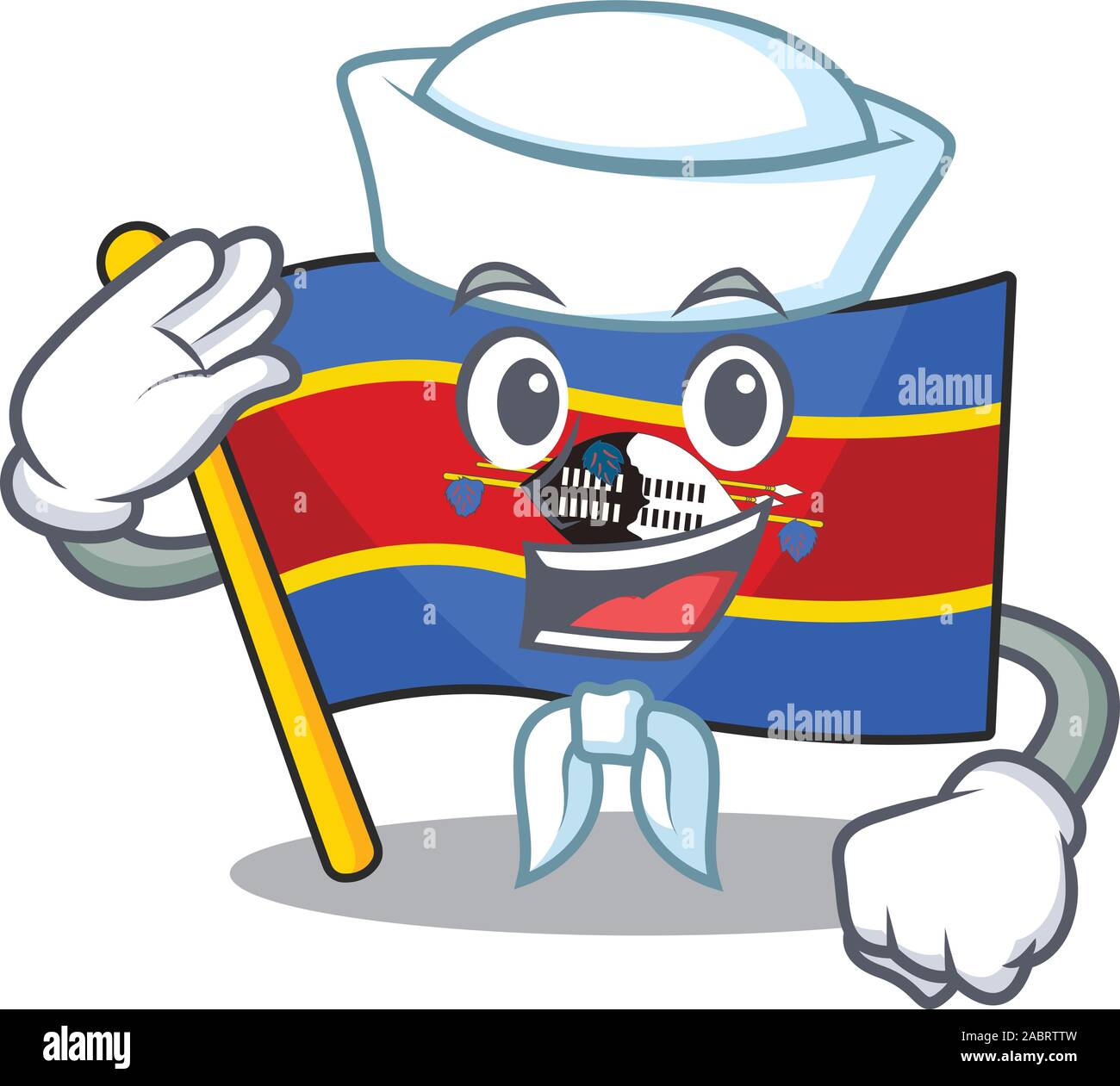Mascot of Cute flag swaziland Sailor cartoon character Stock Vector ...