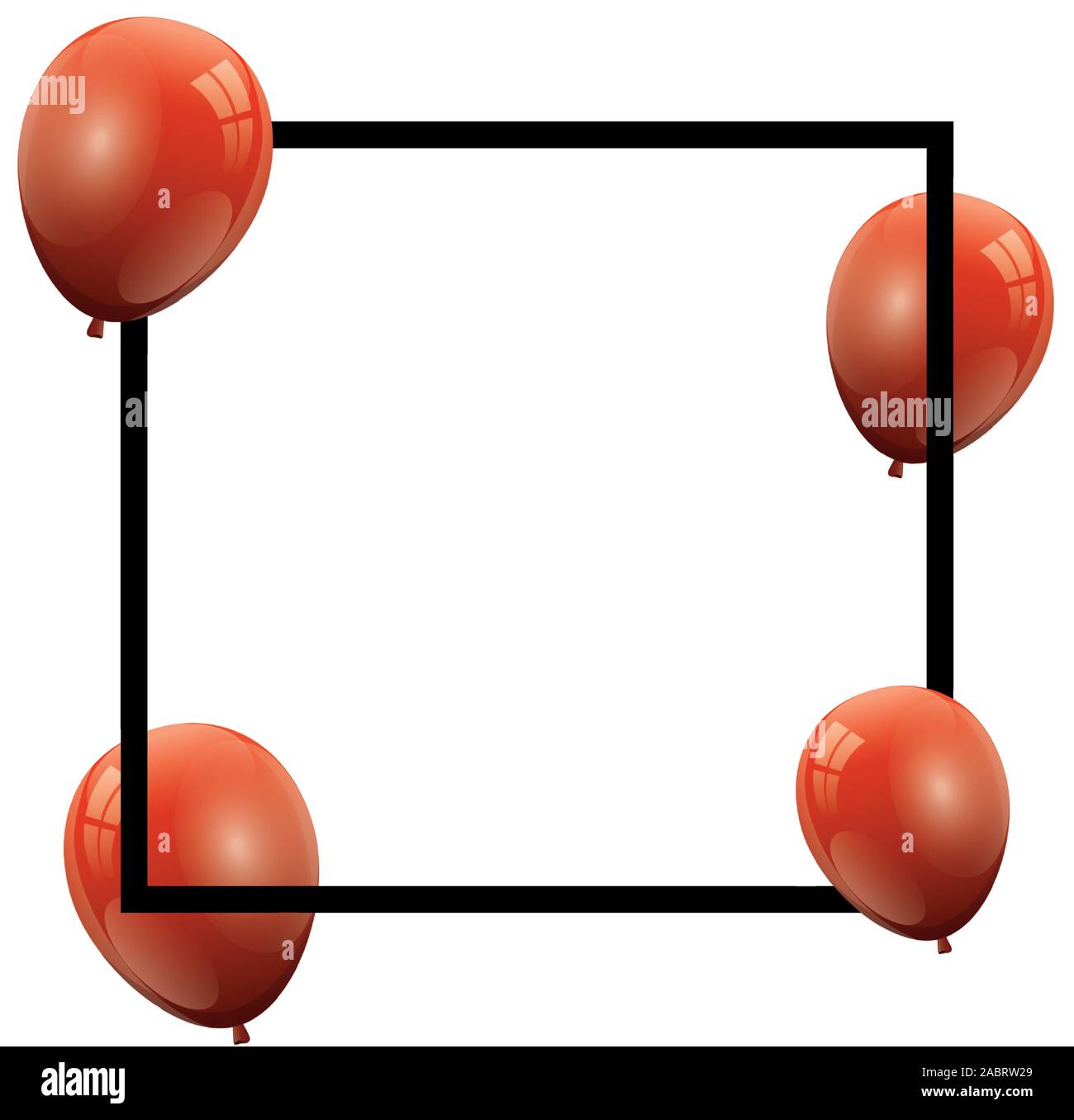 set of balloons helium red with square frame Stock Vector Image & Art ...
