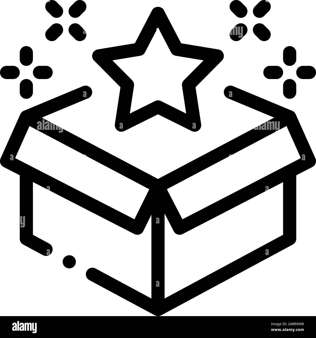 Star Bonus Box Icon Vector Outline Illustration Stock Vector Image ...