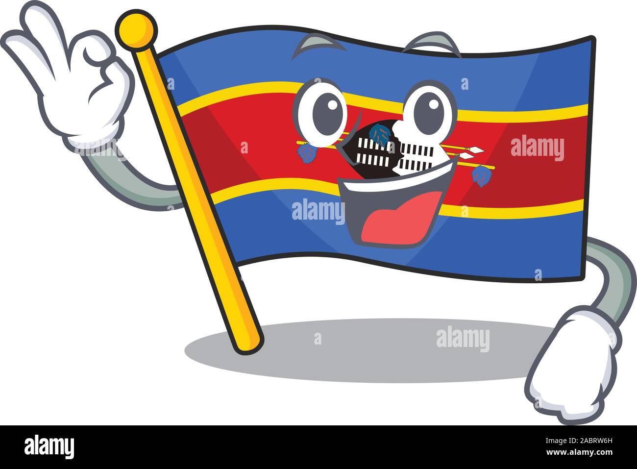 Sweet flag swaziland cartoon character making an Okay gesture Stock ...