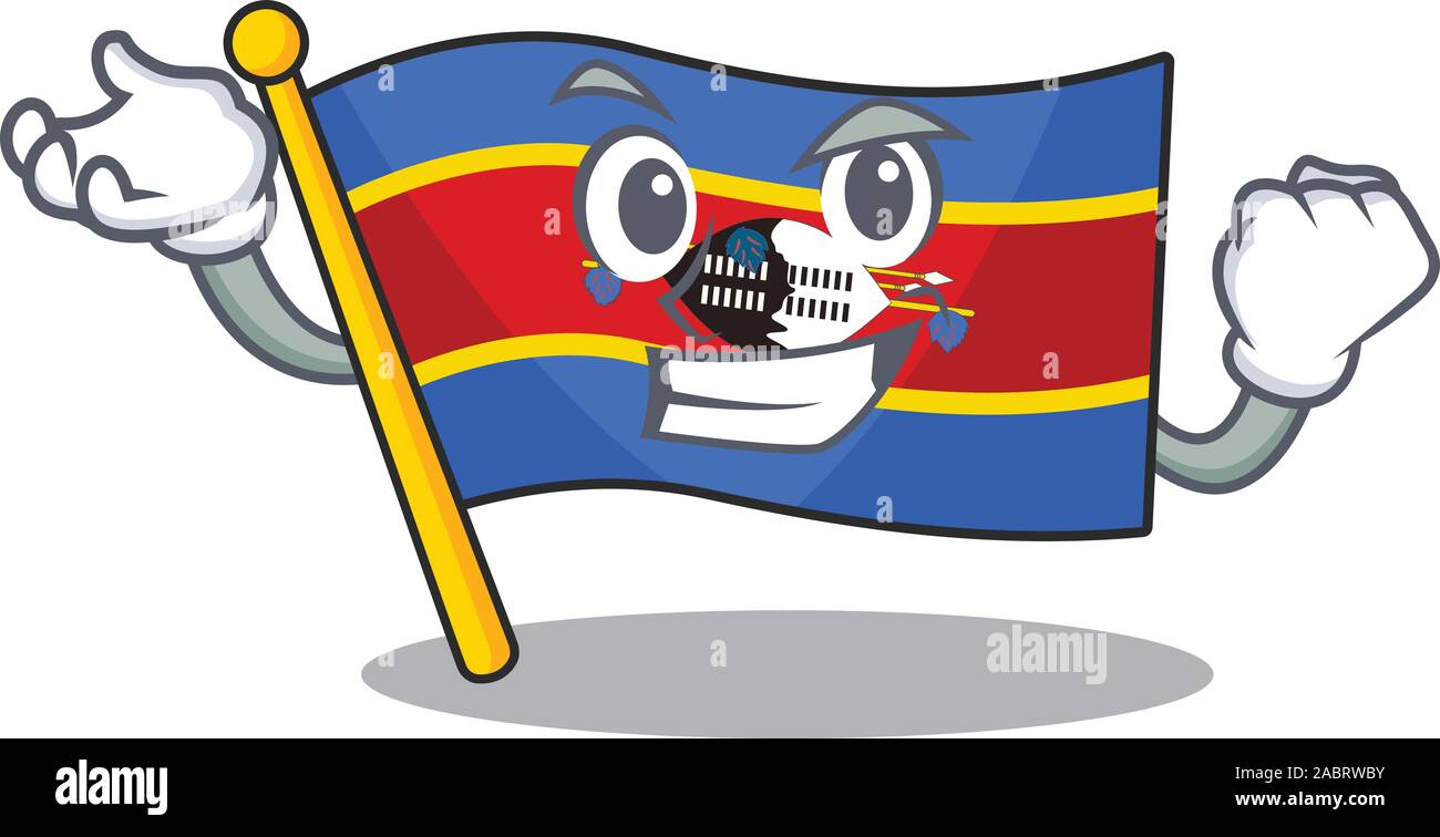 Happy confident Successful flag swaziland cartoon character style Stock ...