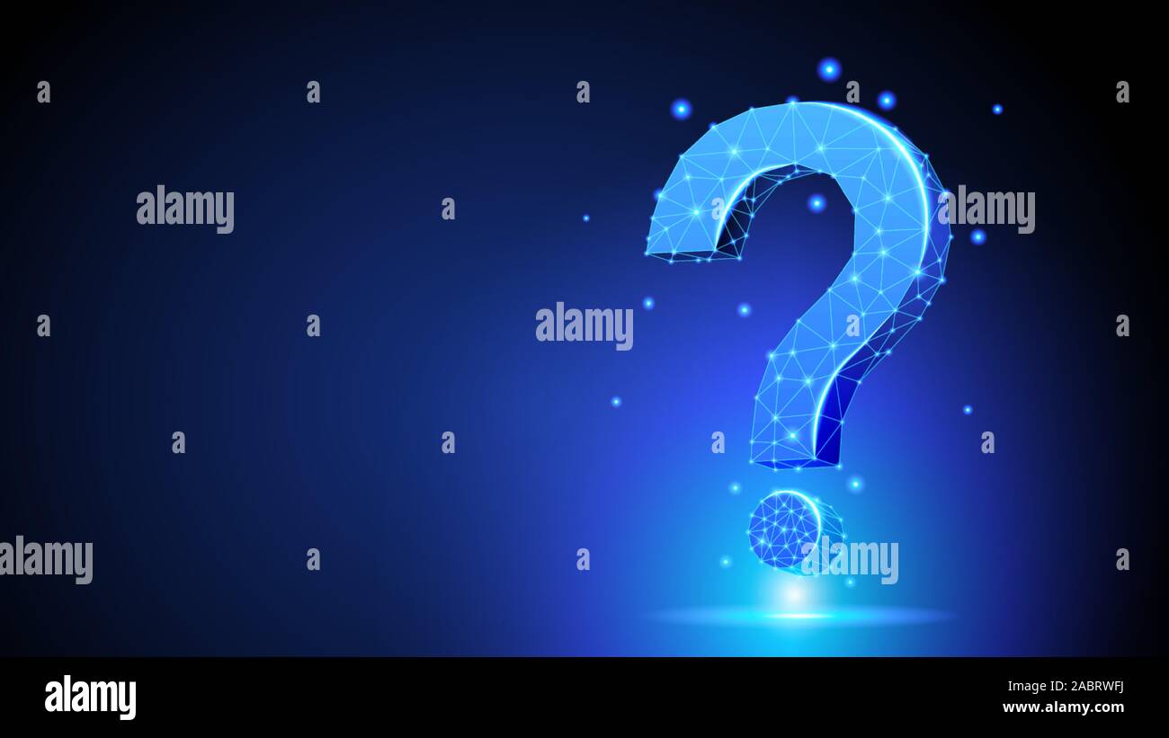 Question Mark - Polygonal Neon Symbol. Low Poly, Repeat, Help Support Concept Stock Vector Image ...