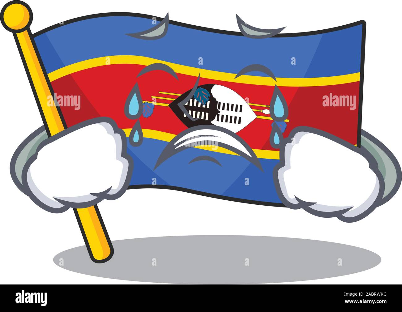 Sad Crying flag swaziland mascot cartoon style Stock Vector Image & Art ...