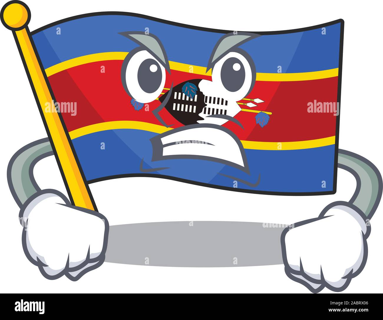 mascot of angry flag swaziland cartoon character style Stock Vector ...