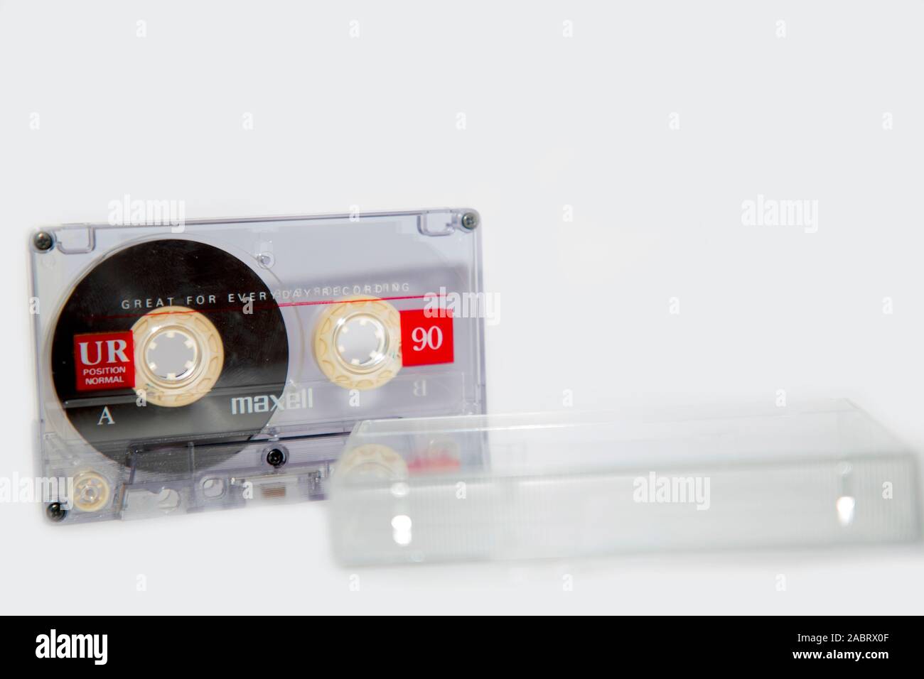 Audio cassette tape isolated, red white colors Stock Photo - Alamy
