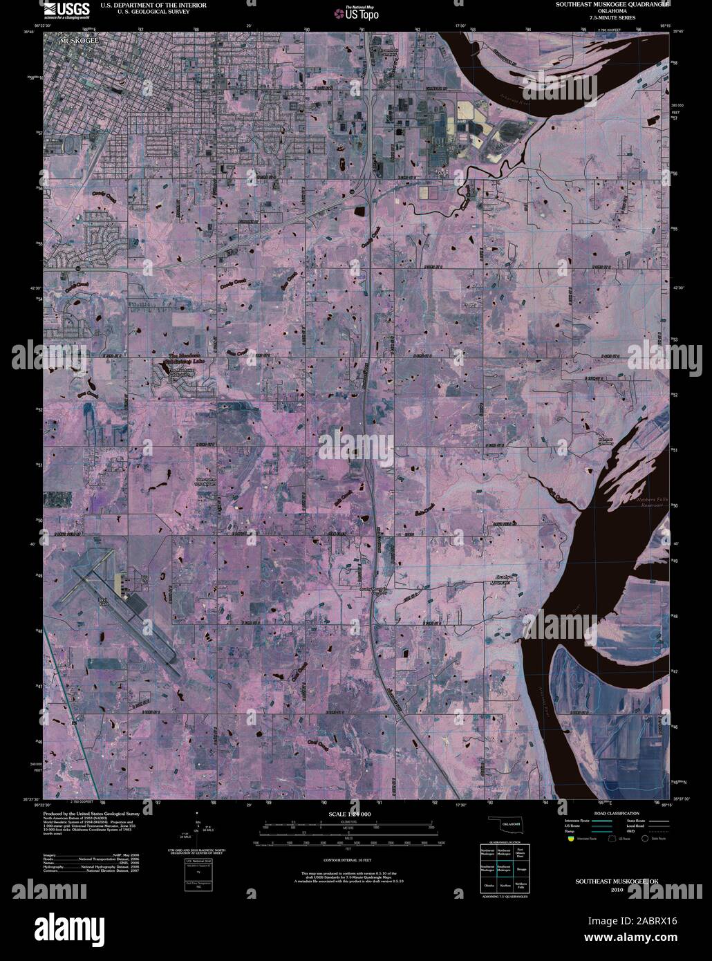 Map of muskogee oklahoma hi-res stock photography and images - Alamy