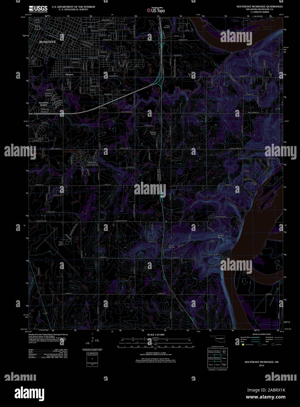 Muskogee map hi-res stock photography and images - Alamy