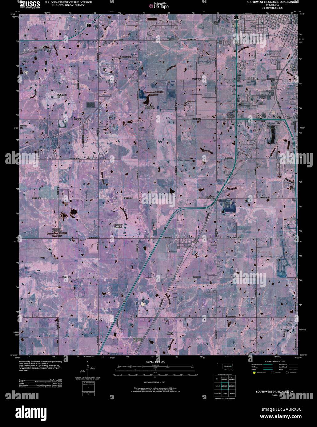 Muskogee map hi-res stock photography and images - Alamy