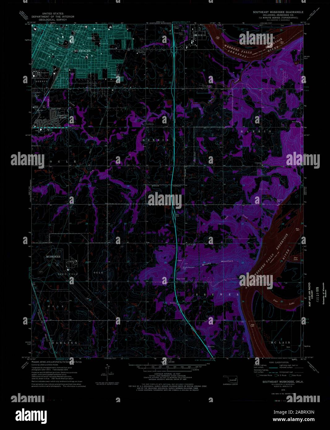 Map of muskogee oklahoma hi-res stock photography and images - Alamy
