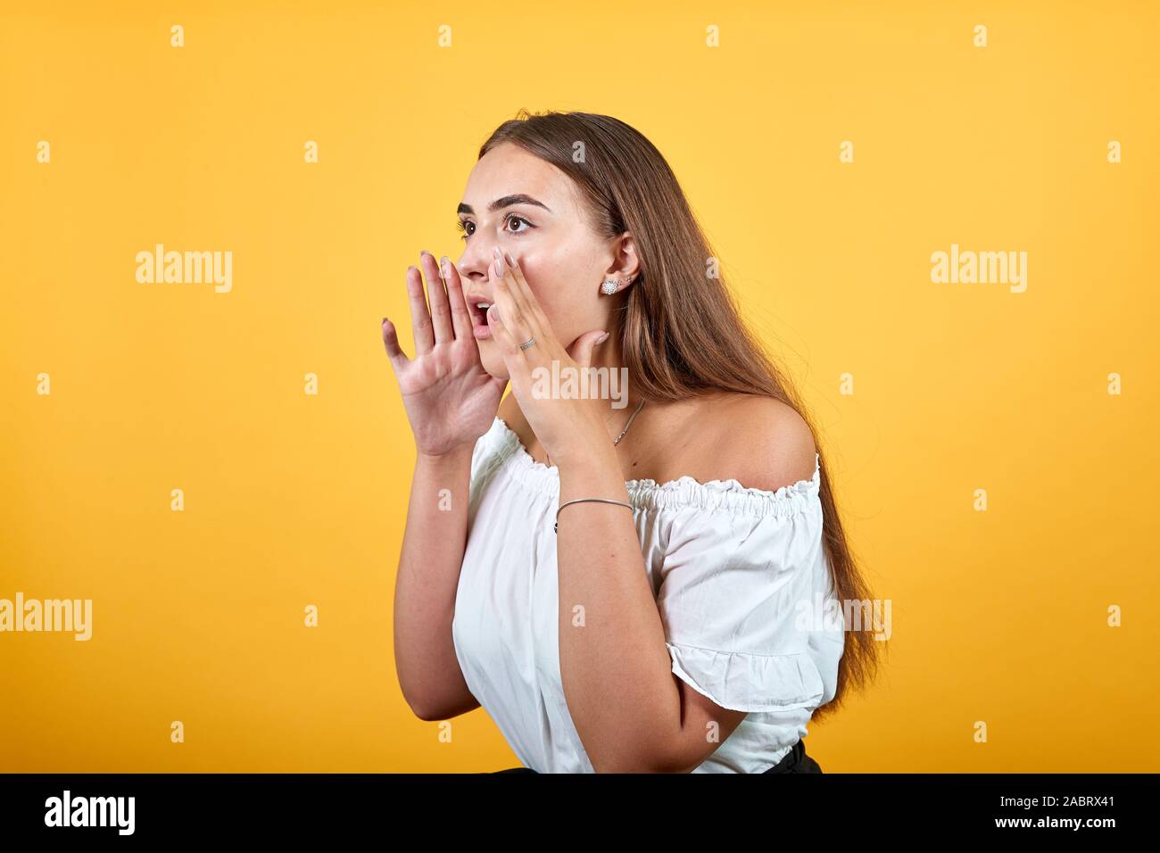 Screaming Mouth Woman Close Up Lips High Resolution Stock Photography ...
