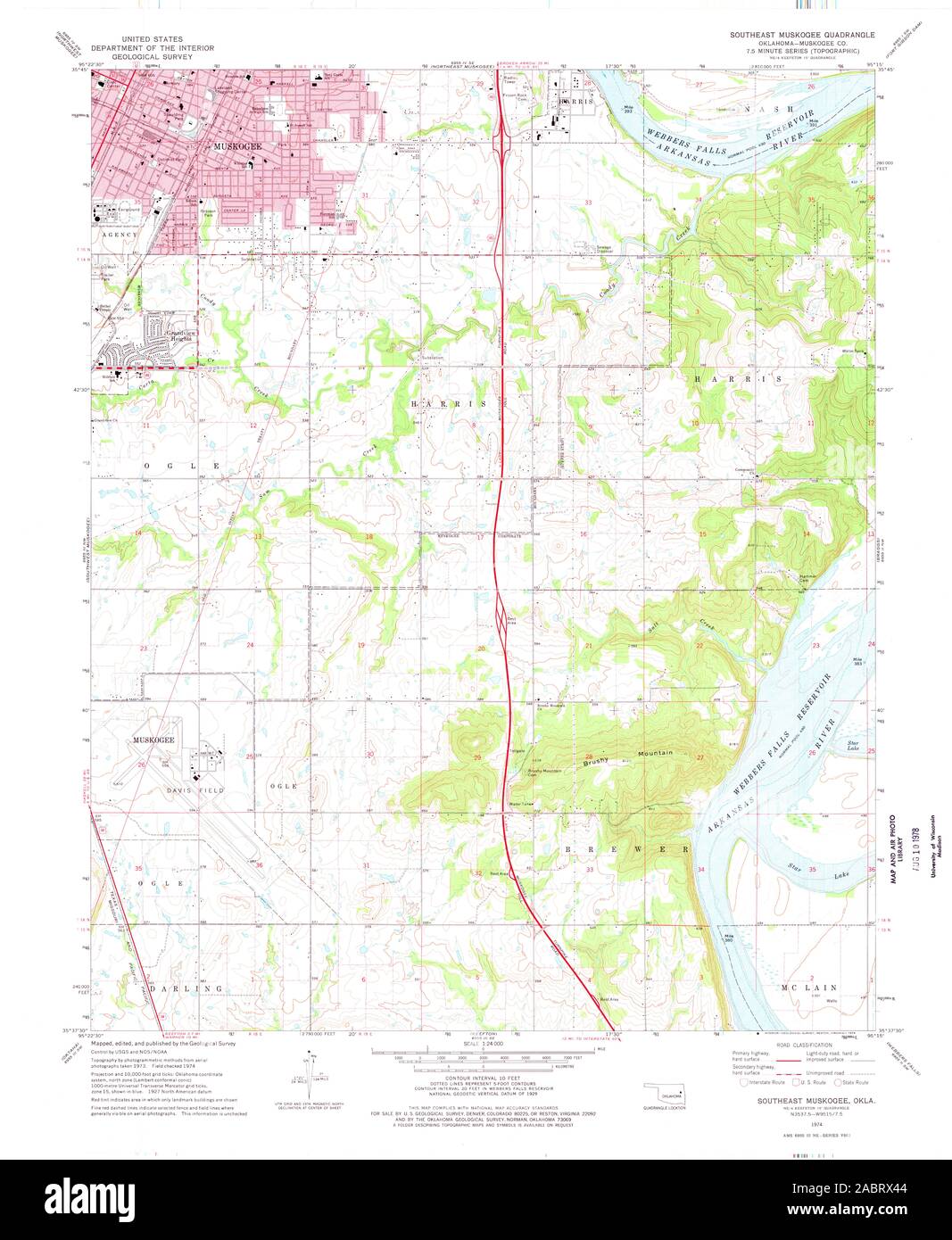Map of muskogee Cut Out Stock Images & Pictures - Alamy