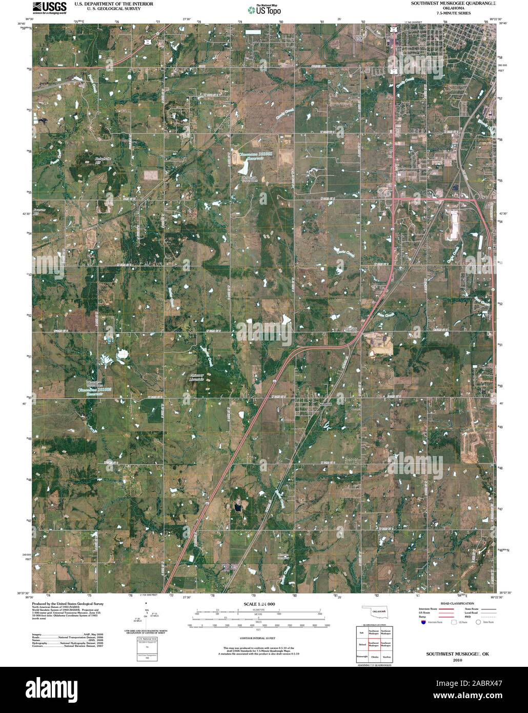 Muskogee map hi-res stock photography and images - Alamy