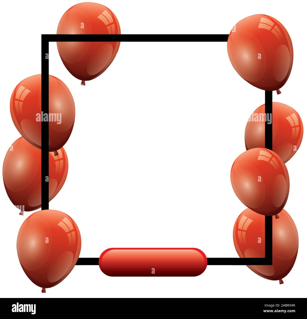 set of balloons helium red with square frame Stock Vector Image & Art ...