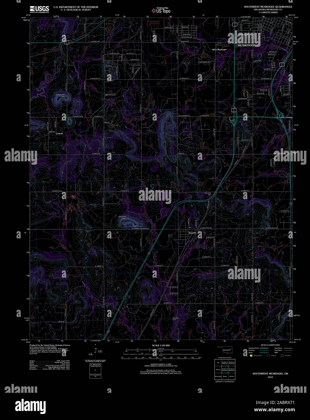 Map of muskogee hi-res stock photography and images - Alamy