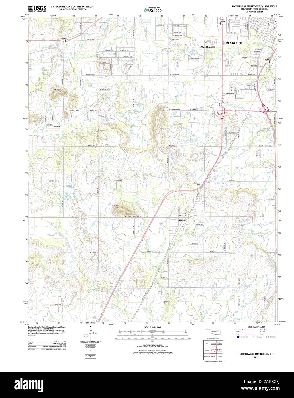 Muskogee map hi-res stock photography and images - Alamy