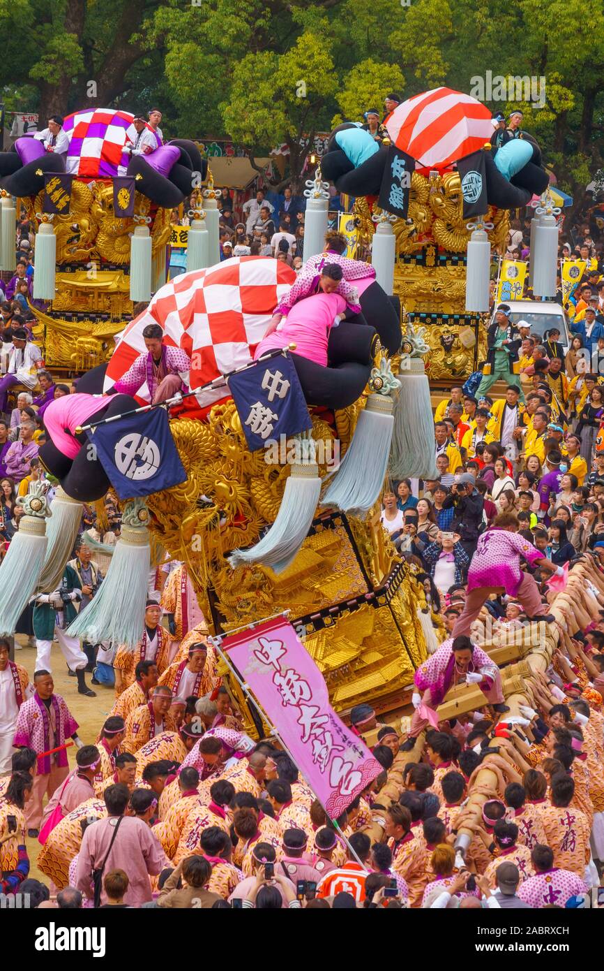 Niihama, Japan - October 17, 2019: Men in traditional clothing ...