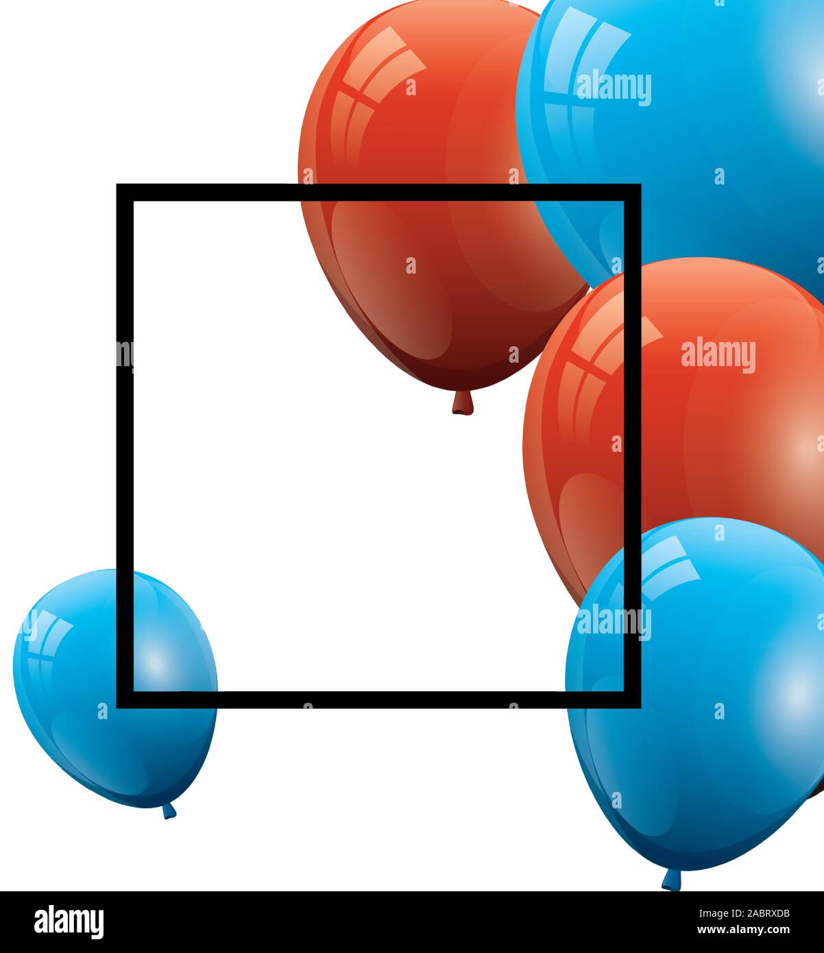 set balloons helium with square frame Stock Vector Image & Art - Alamy