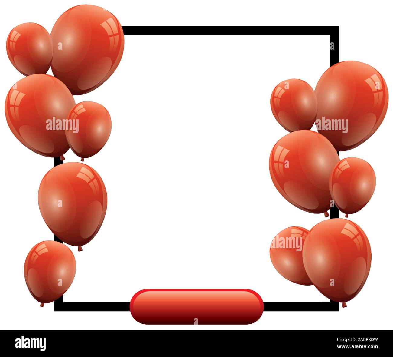 set of balloons helium red with square frame Stock Vector Image & Art ...