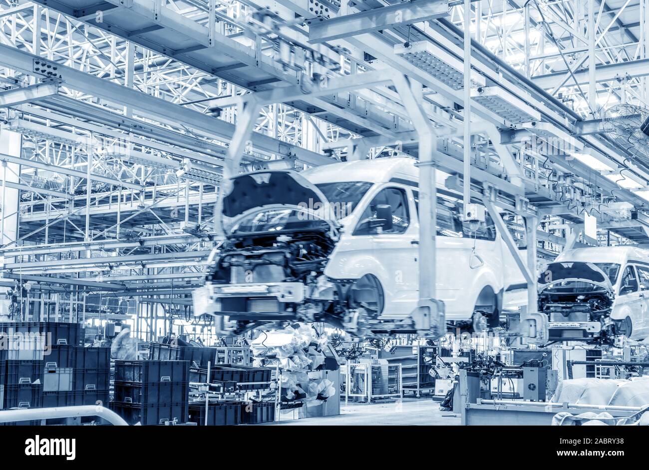 Modern automobile production line, automated production equipment Stock ...