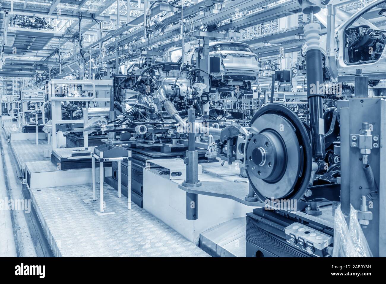 Modern automobile production line, automated production equipment Stock ...