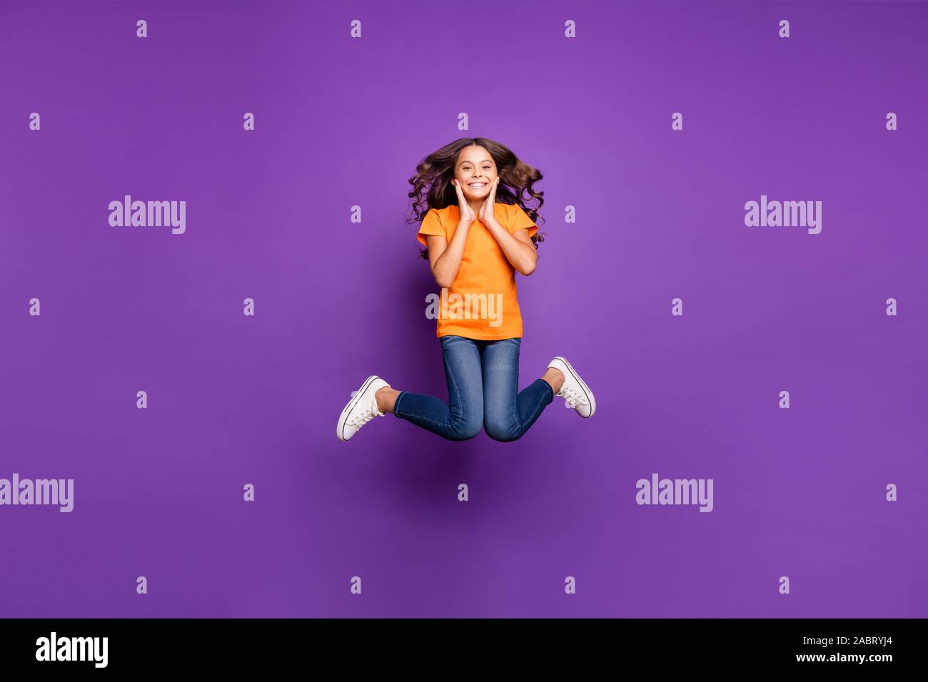 Full length body size view of her she nice attractive charming playful ...