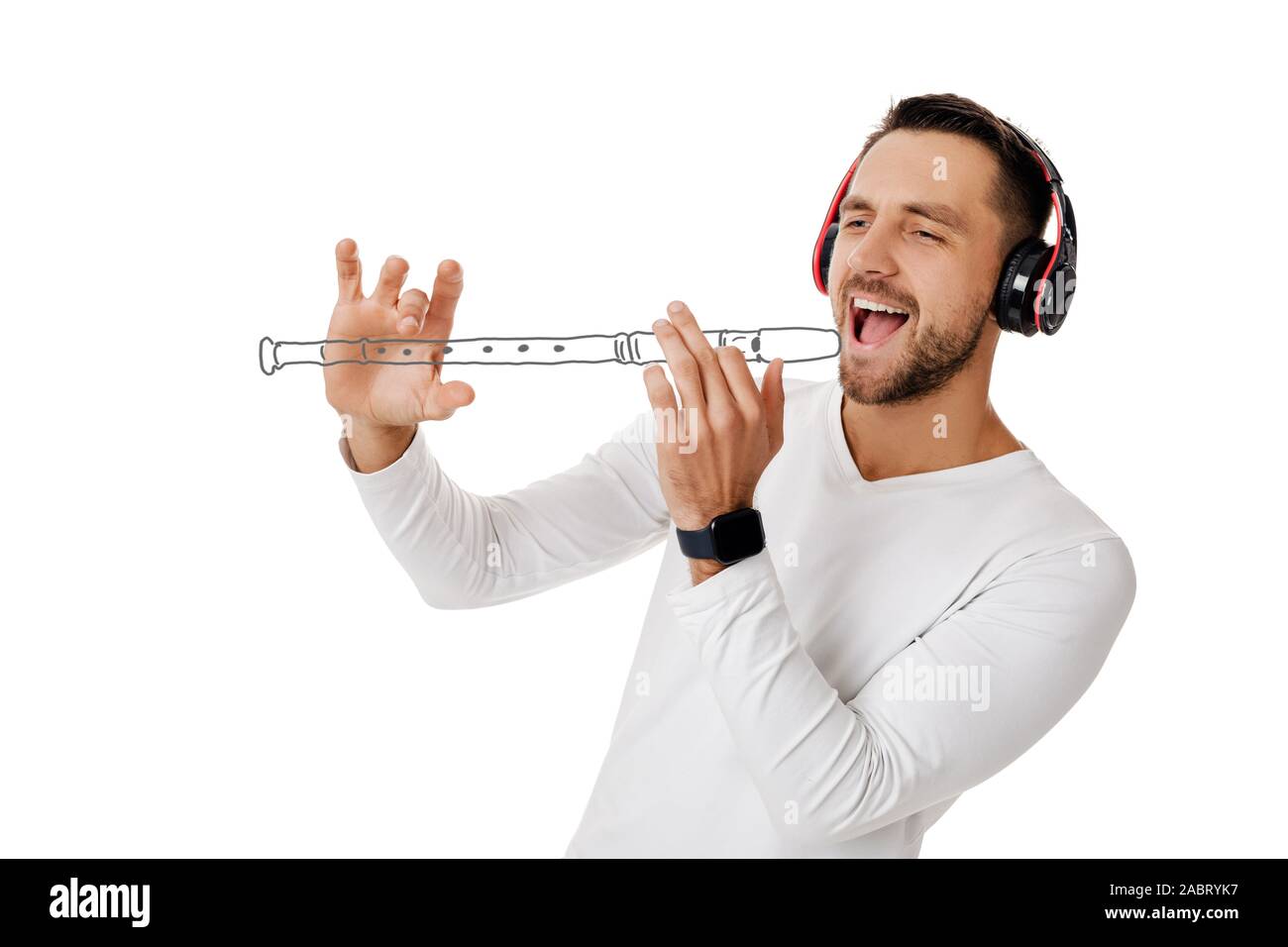 Flute playing male model hi-res stock photography and images - Alamy