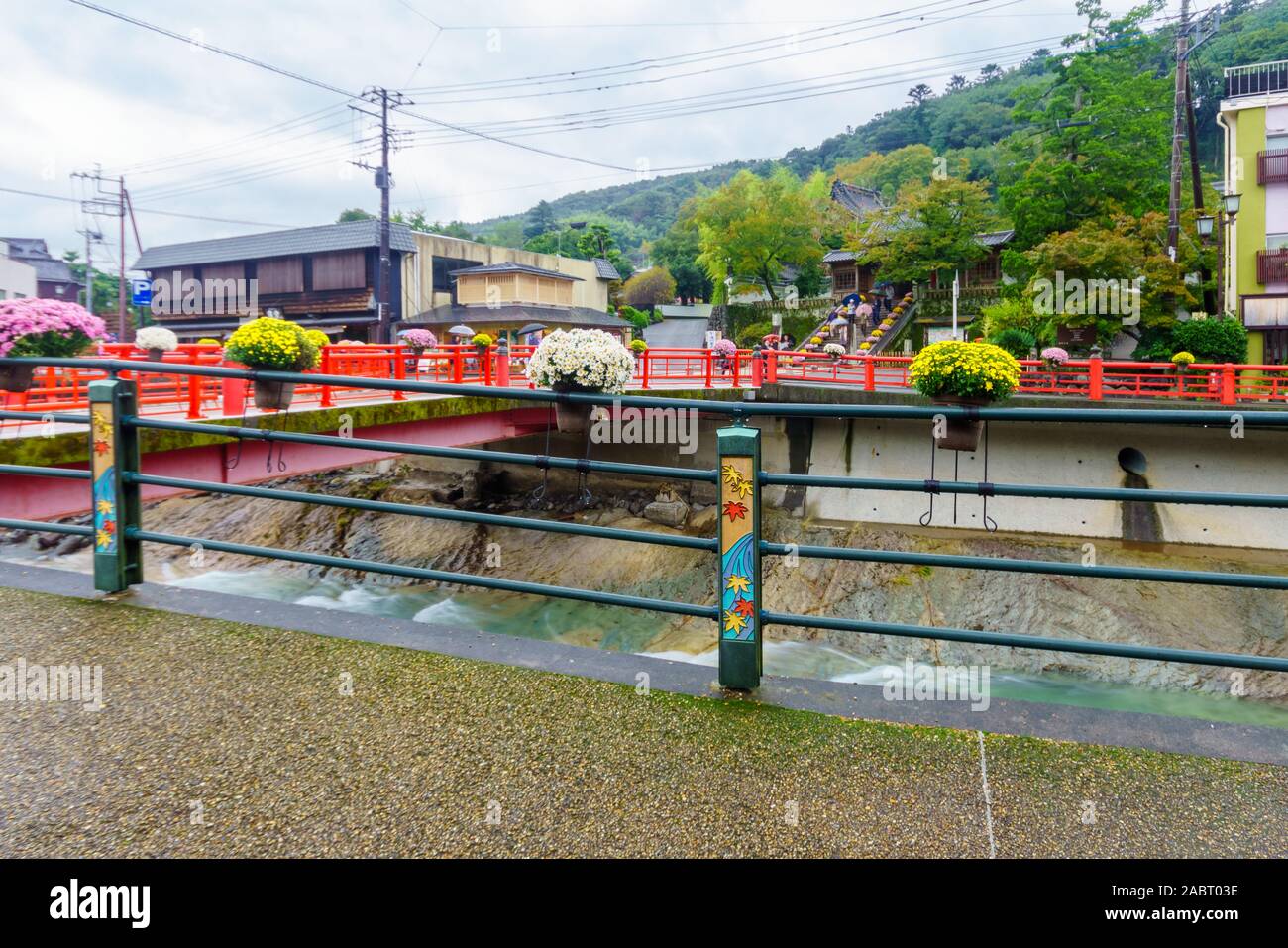 Shuzenji, Japan - October 18, 2019: View of a bridge over the Katsura ...