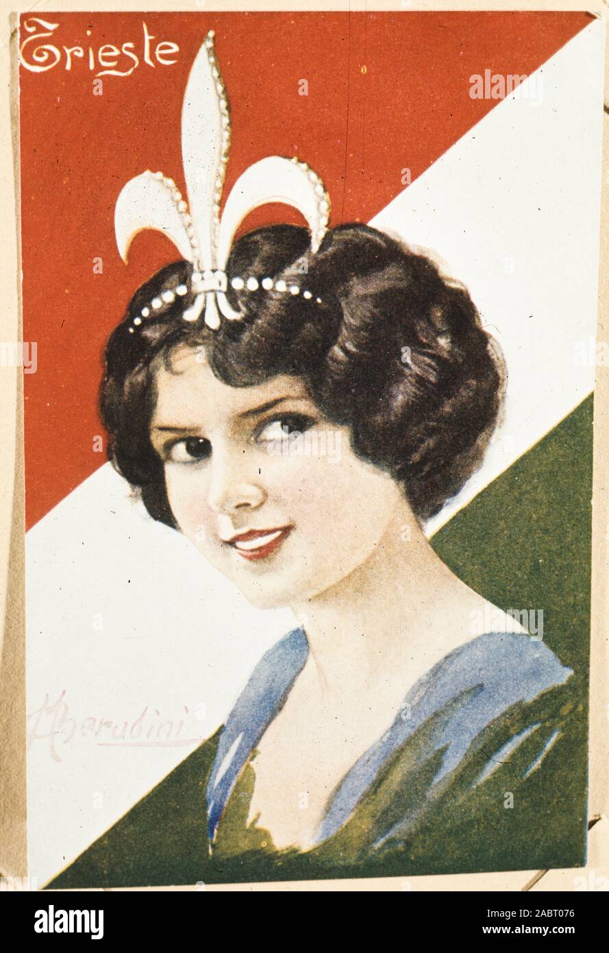 the liberation of Trieste represented as a beautiful woman Stock Photo ...