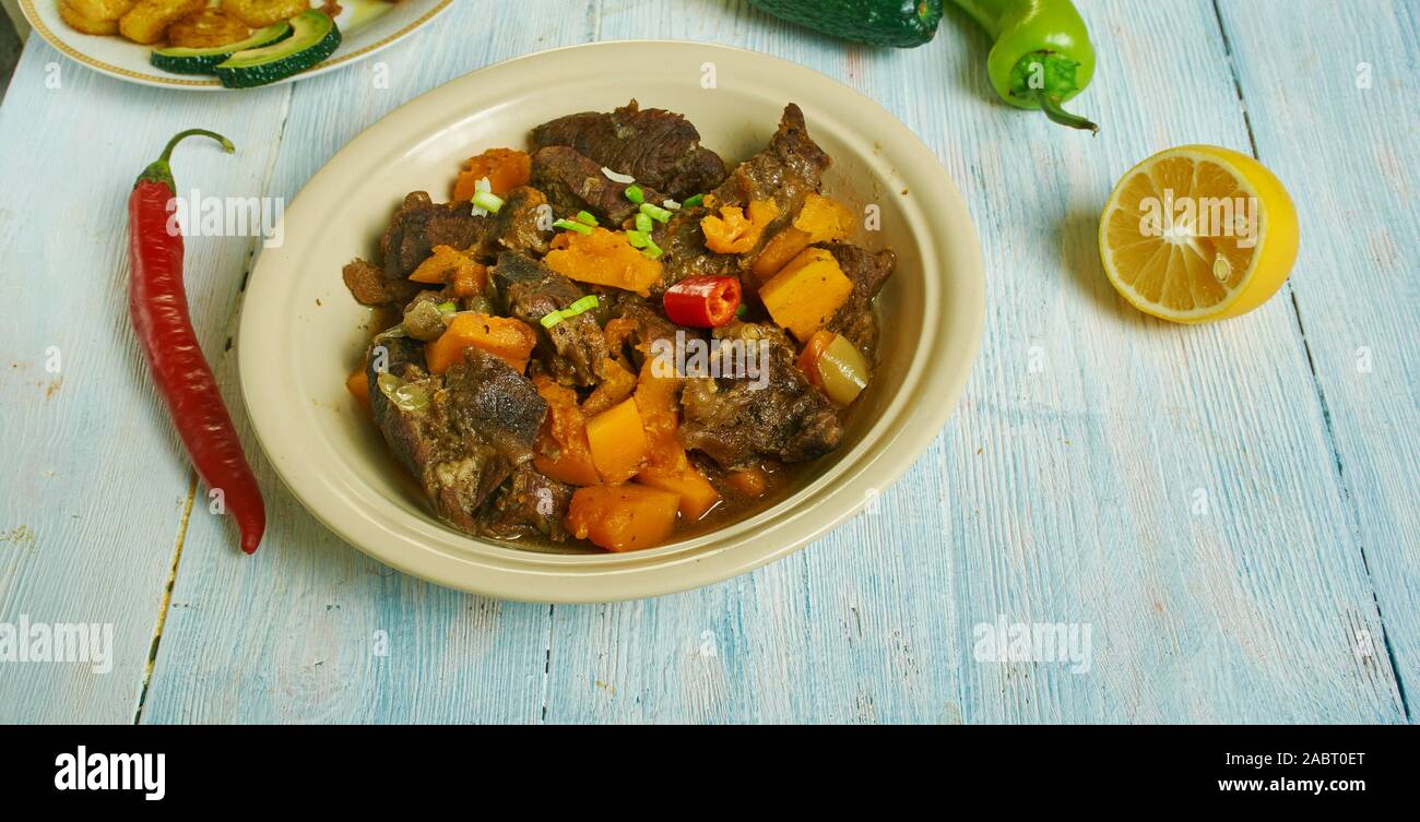 Guyanese, Pepperpot, meat stew, Caribbean cuisine, Traditional assorted ...