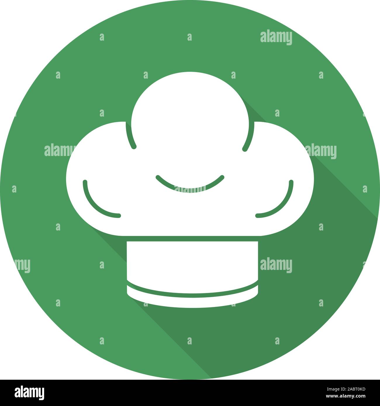 Chef's hat flat design long shadow icon. Toque. Vector silhouette ...