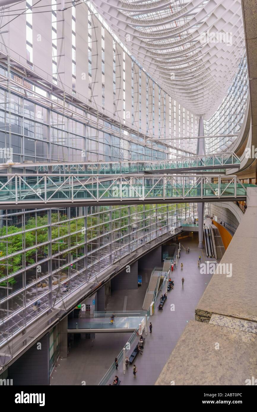 Tokyo, Japan - October 19, 2019: View of the Tokyo International Forum ...