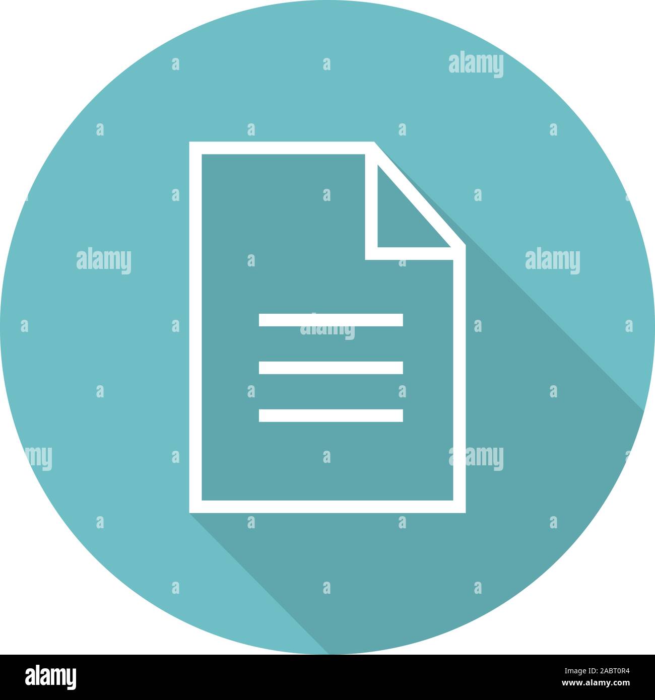 New document flat linear long shadow icon. File. Vector line symbol ...