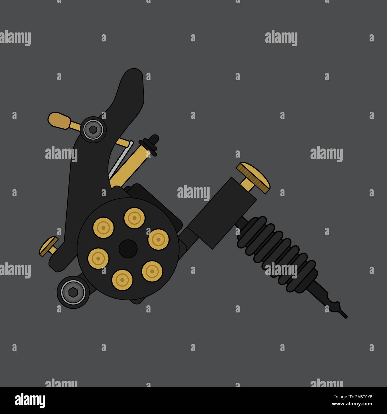 Tattoo Machine Drawing In Color