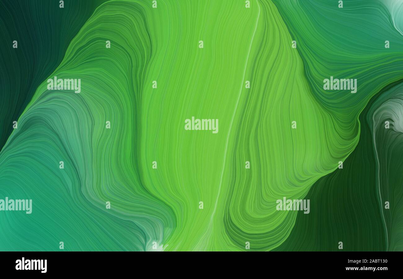 curvy background design with sea green, moderate green and very dark ...