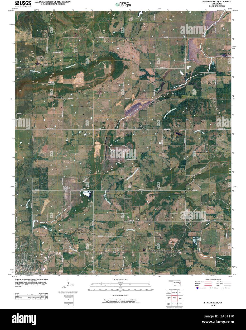 Map of stigler oklahoma hi-res stock photography and images - Alamy