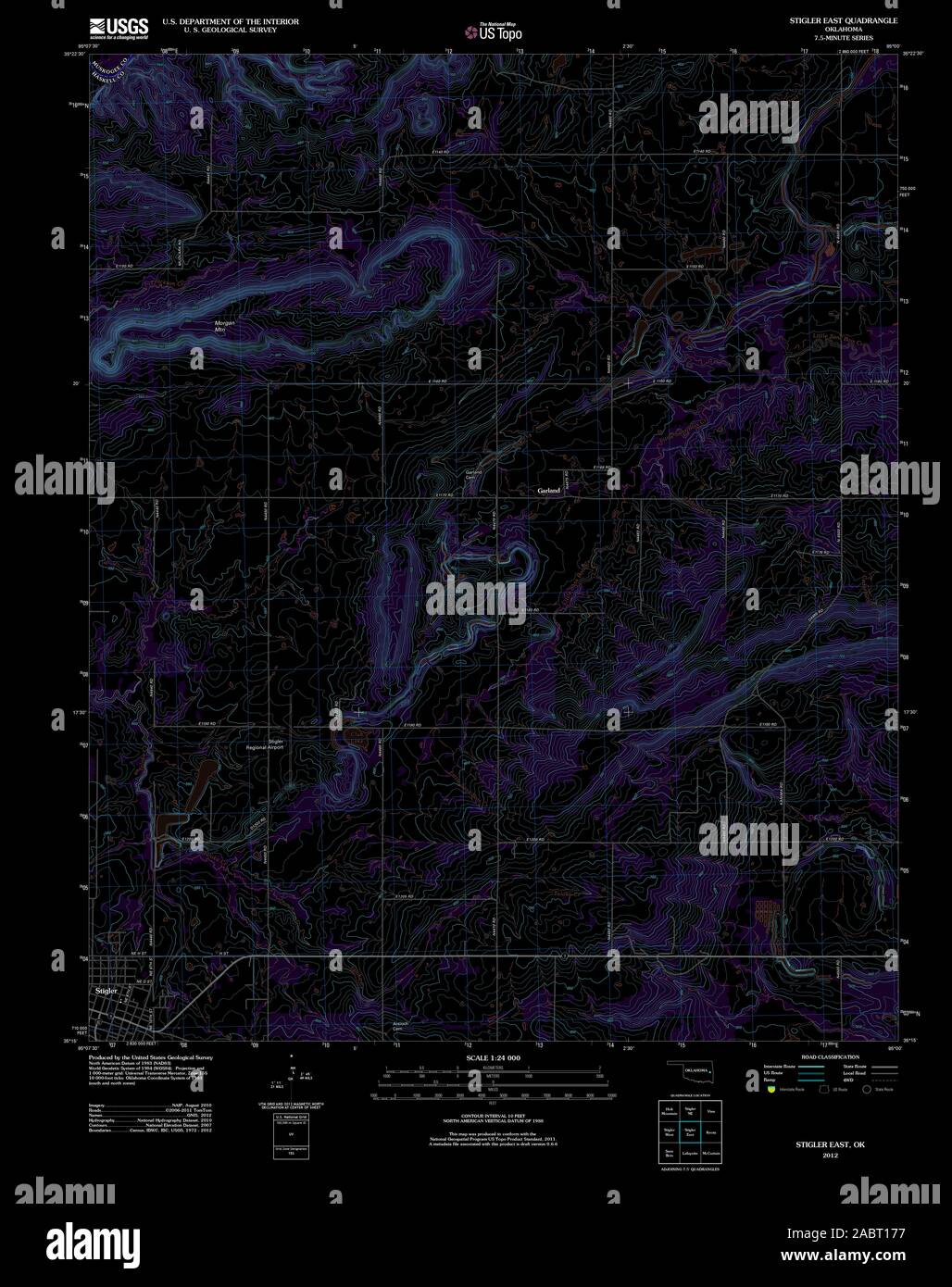 Map of stigler oklahoma hi-res stock photography and images - Alamy