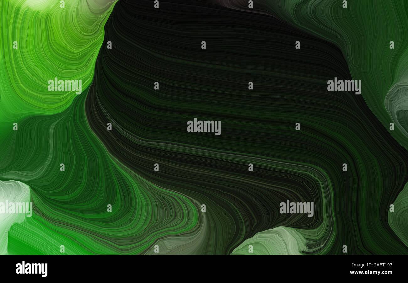 smooth swirl waves background illustration with very dark green ...
