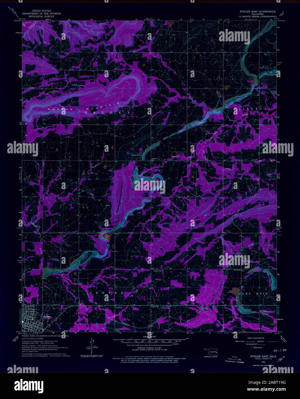 Map of stigler oklahoma hi-res stock photography and images - Alamy