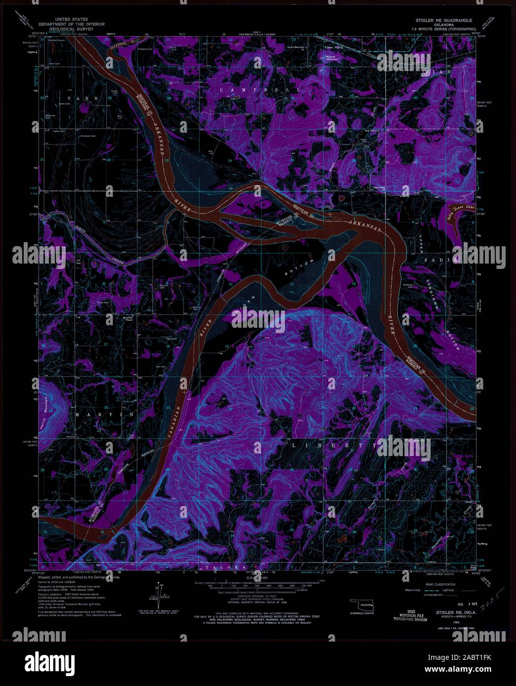 Map of stigler oklahoma hi-res stock photography and images - Alamy