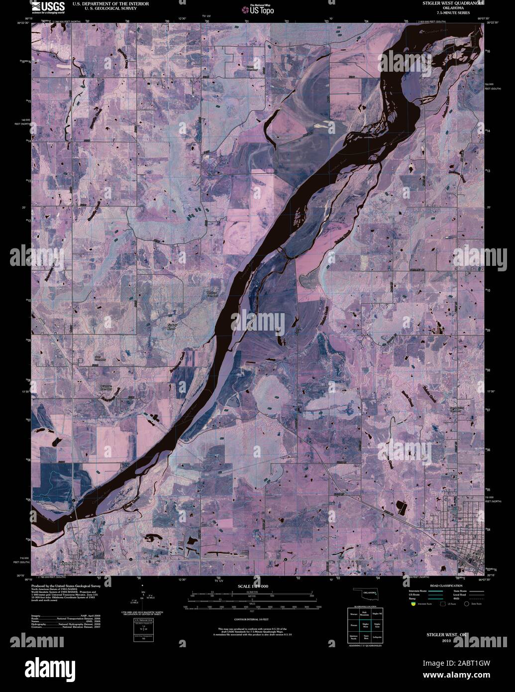 Map of stigler oklahoma hi-res stock photography and images - Alamy