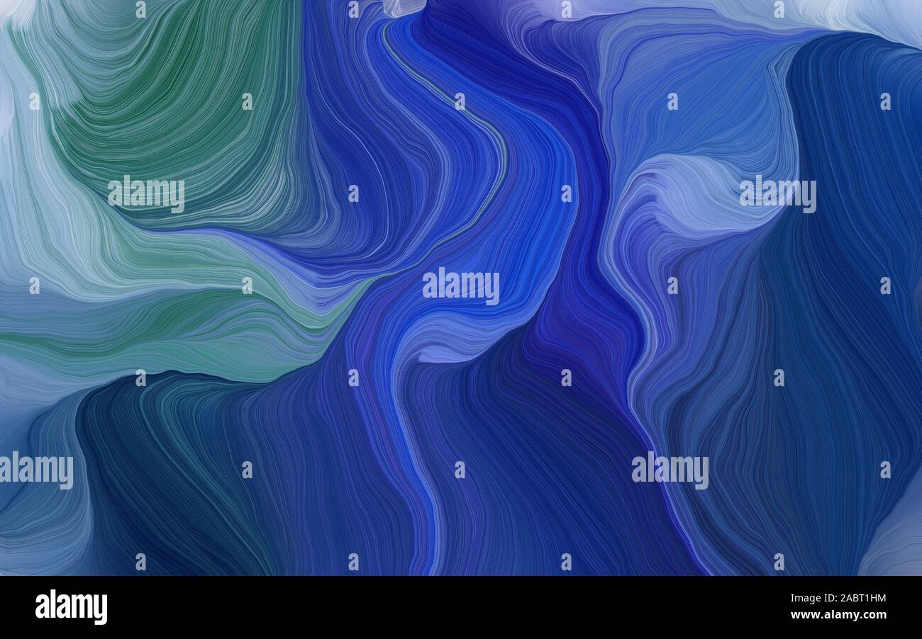 modern soft swirl waves background illustration with dark slate blue ...