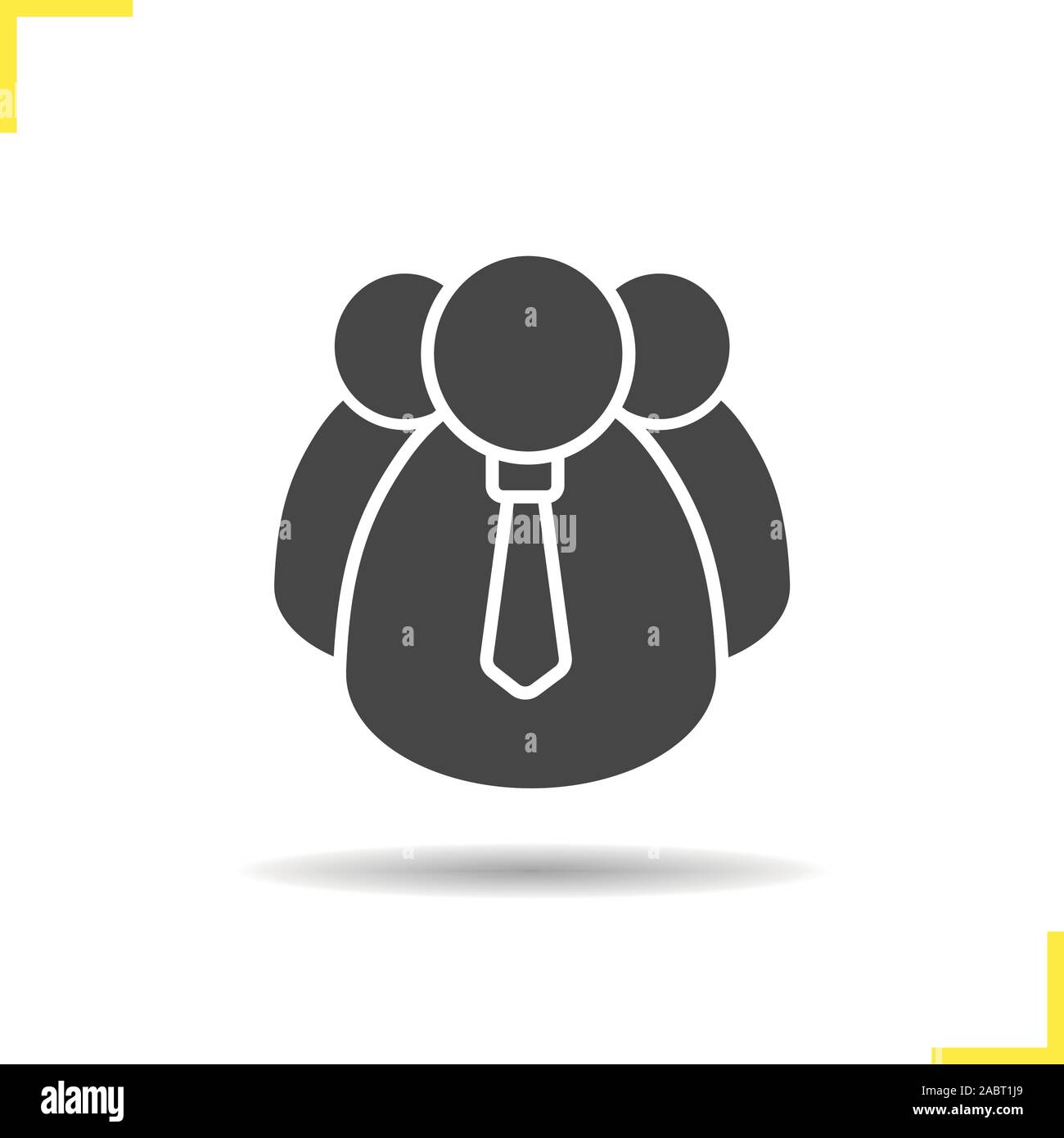 Top manager icon. Drop shadow teamwork silhouette symbol. Team leader ...