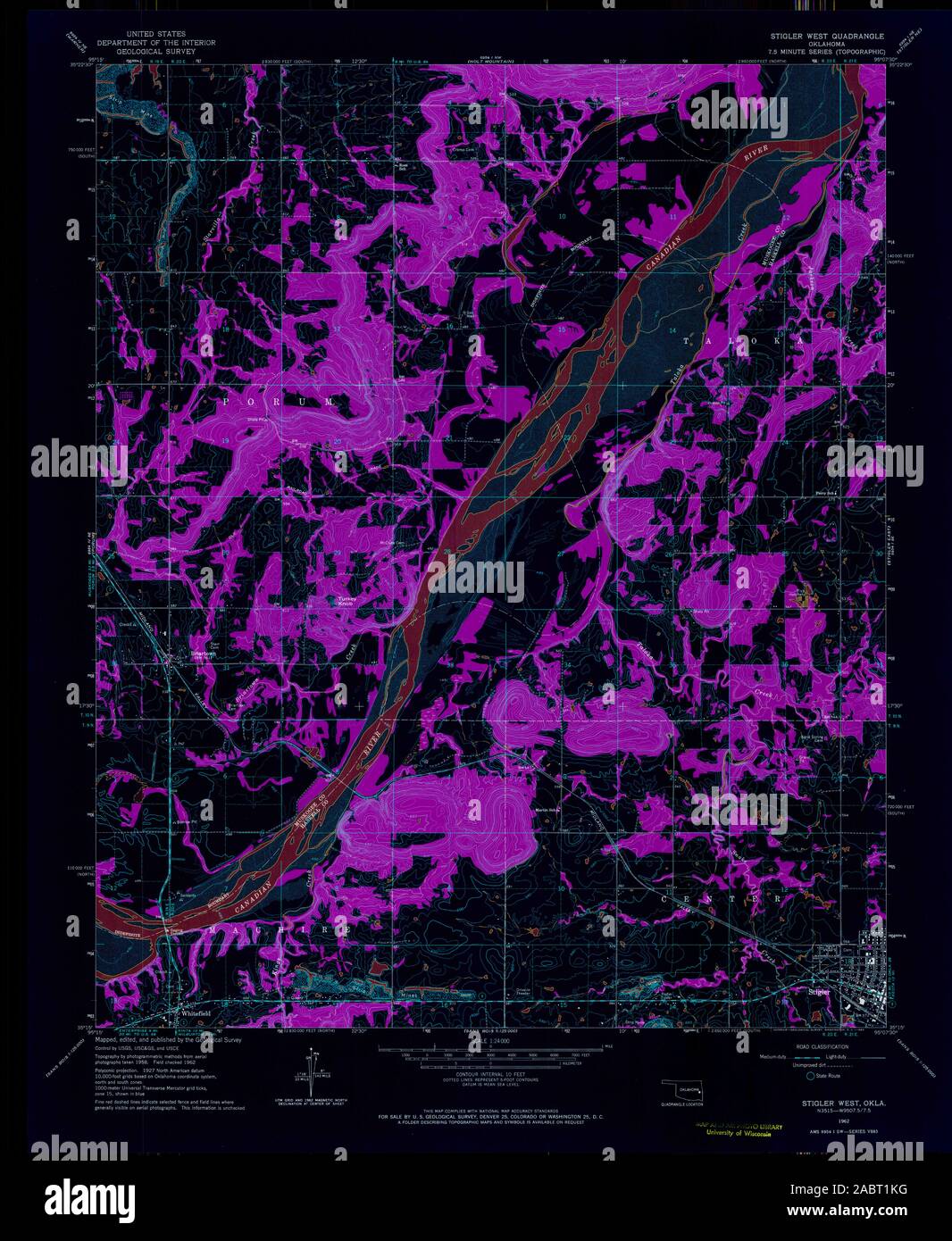Map of stigler oklahoma hi-res stock photography and images - Alamy