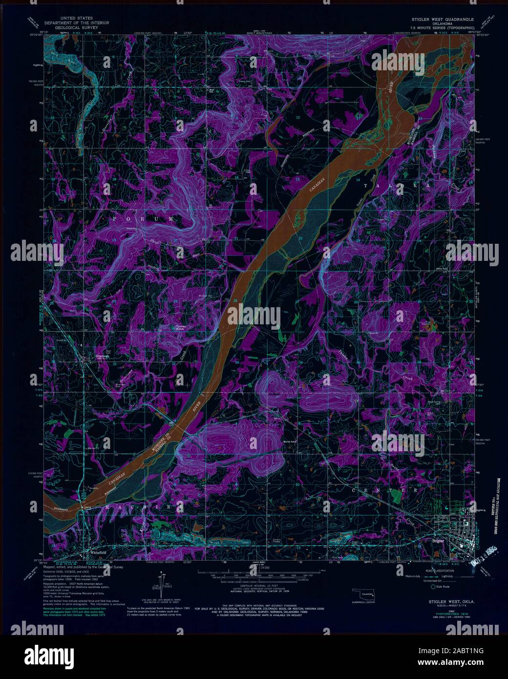 Map of stigler oklahoma hi-res stock photography and images - Alamy