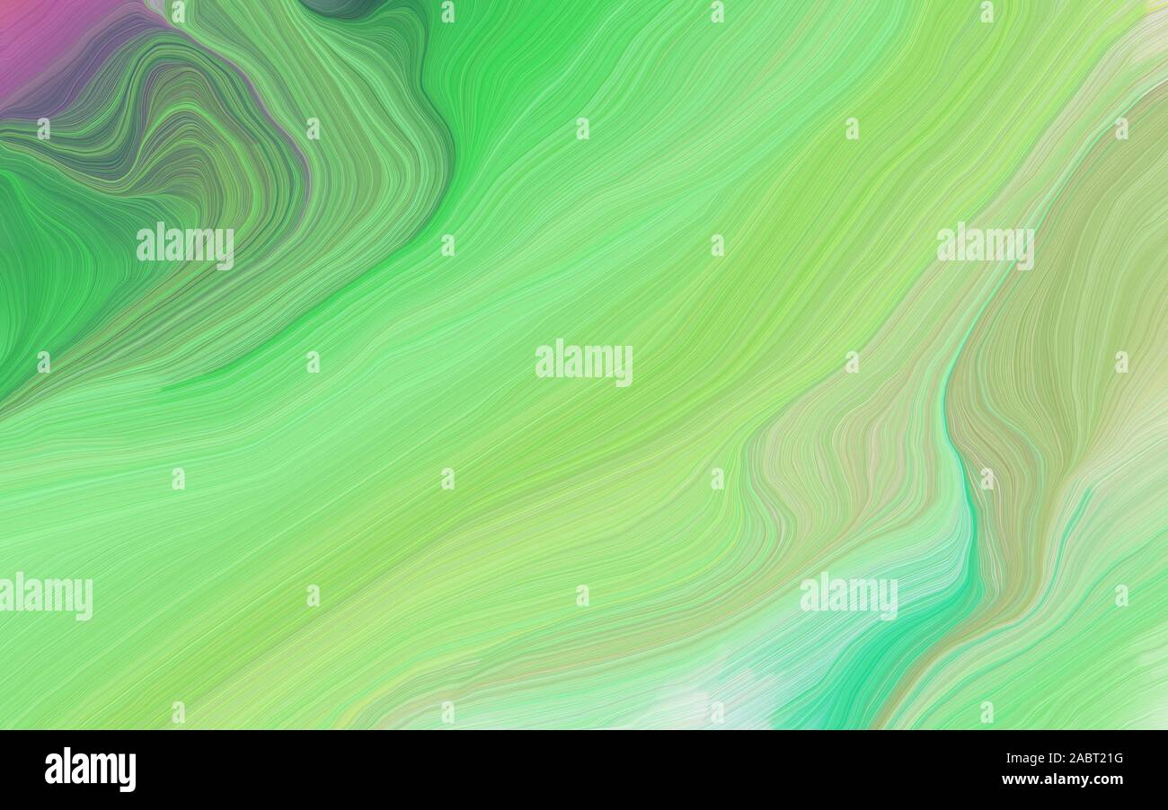 modern soft swirl waves background design with light green, medium sea ...