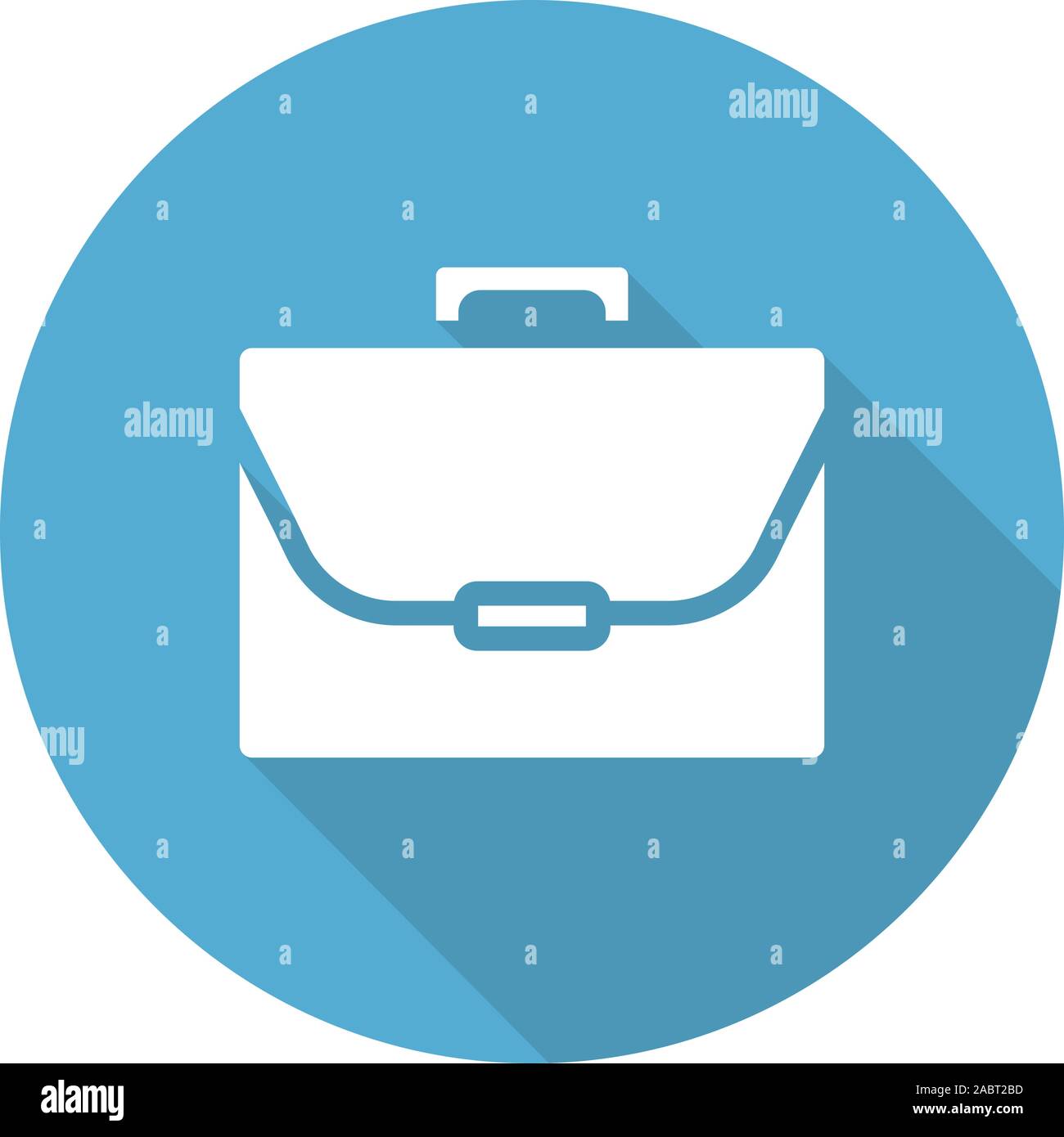 Briefcase flat design long shadow icon. Portfolio. Vector silhouette ...