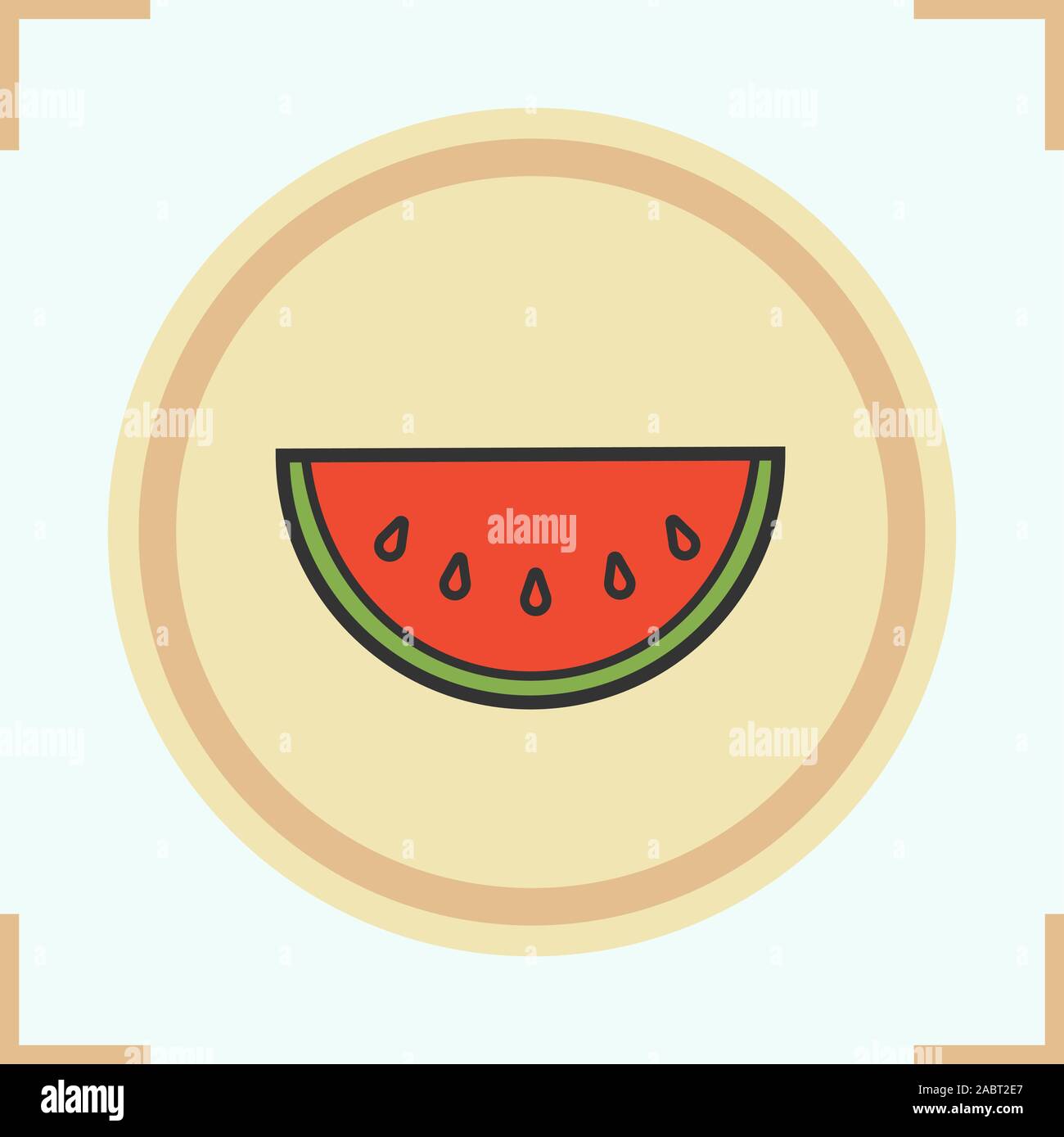 Watermelon color icon. Isolated vector illustration Stock Vector Image ...