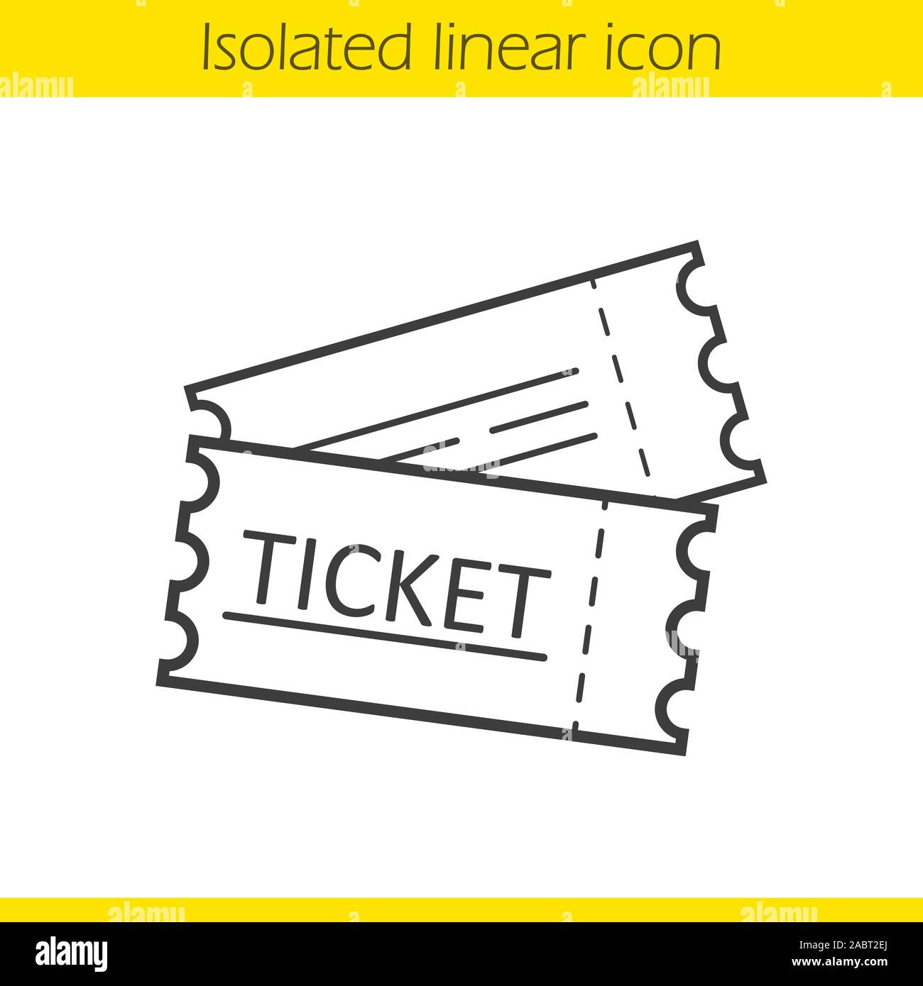 Tickets linear icon. Thin line illustration. Cinema, flight or sport ...