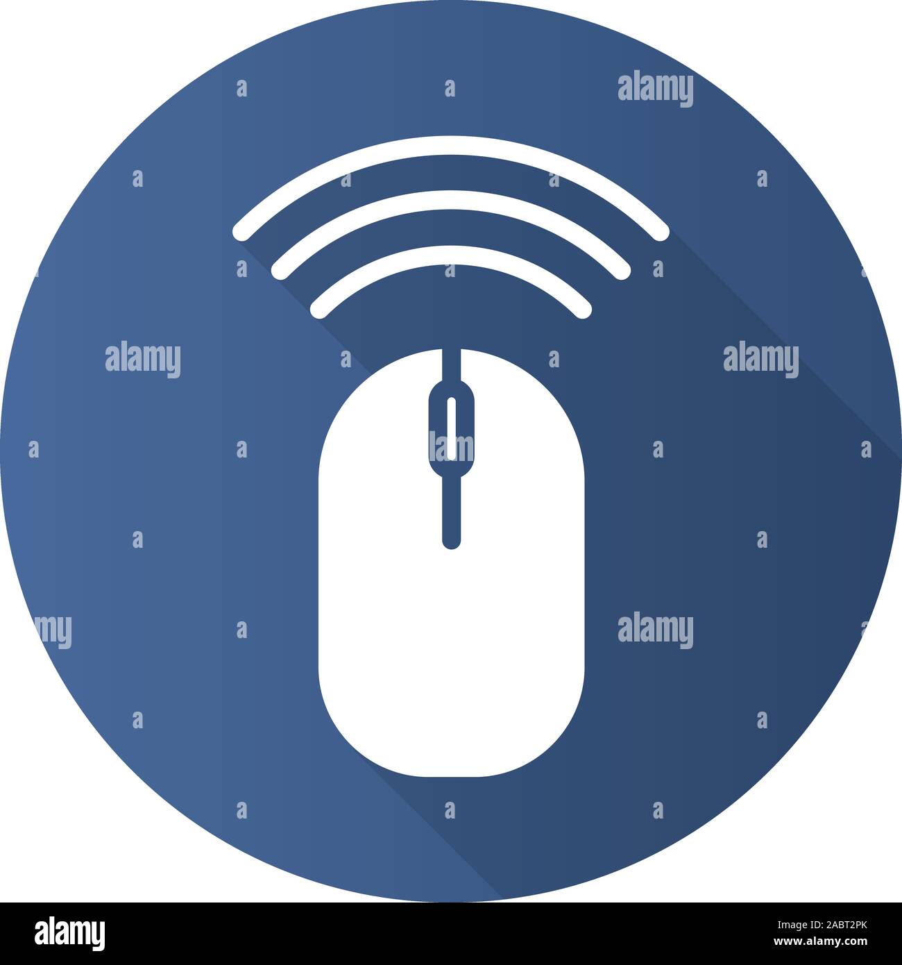 Wireless computer mouse flat design long shadow icon. Vector silhouette ...